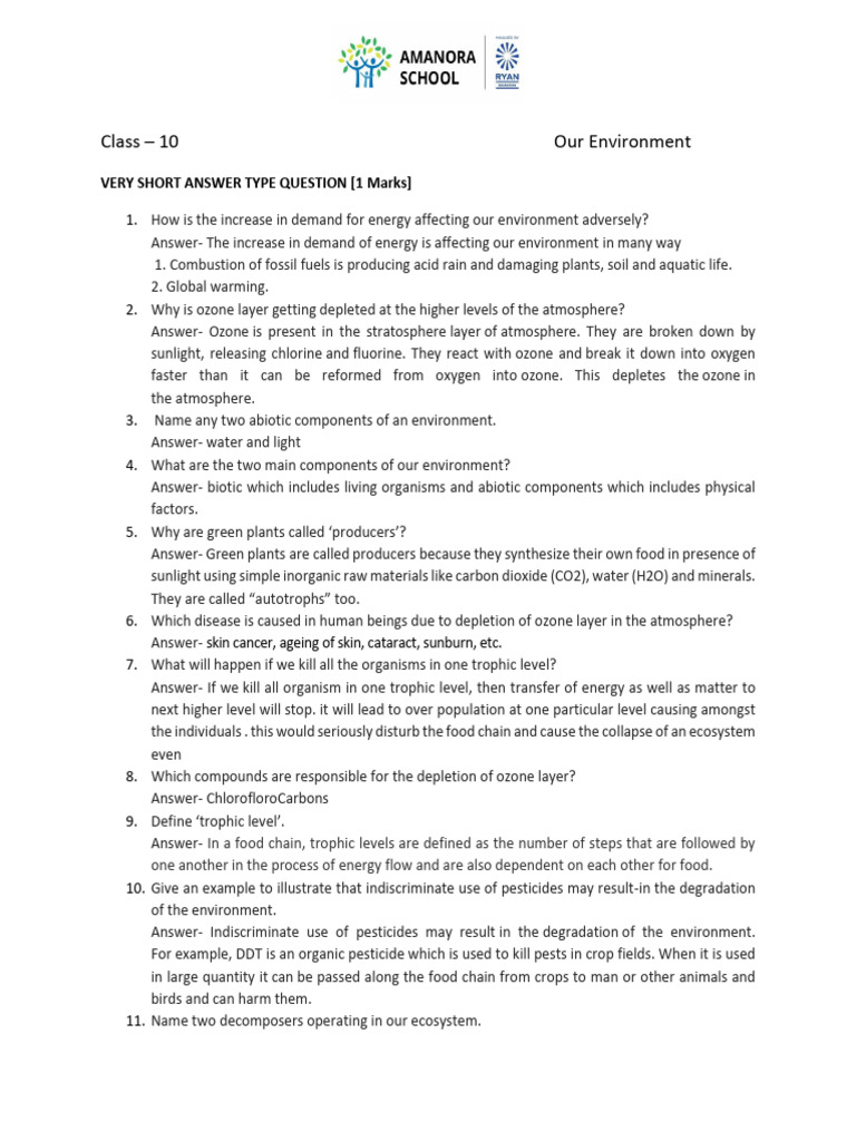 GradeXBiology OurEnvironmentQB | PDF | Ecosystem | Biodegradation