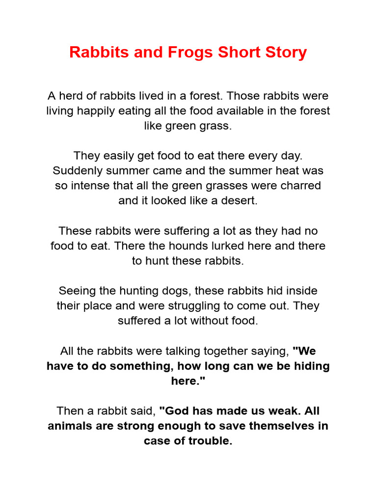 Rabbits and Frogs: A Tale of Courage | PDF | Religion & Spirituality ...