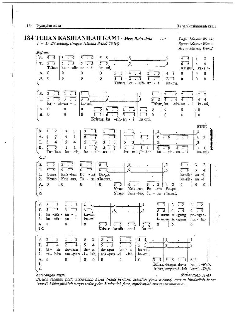 Tuhan Kasihanilah Kami (Misa Dolo-Dolo) | PDF