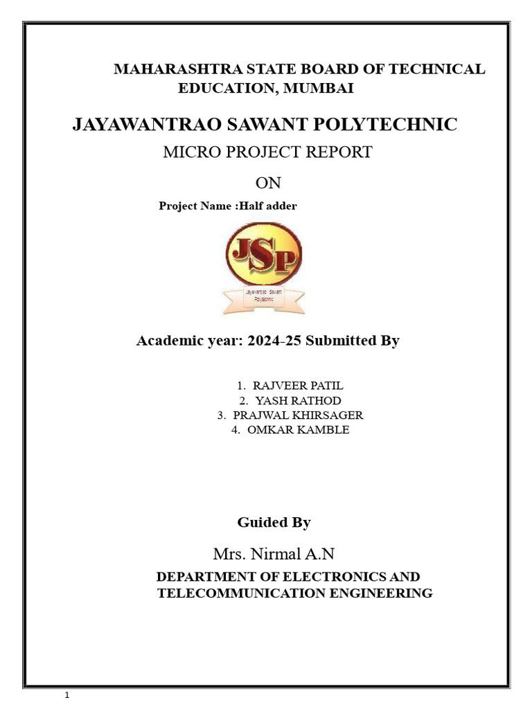DTE Micro Project #RP 05 | PDF | Digital Electronics | Computing