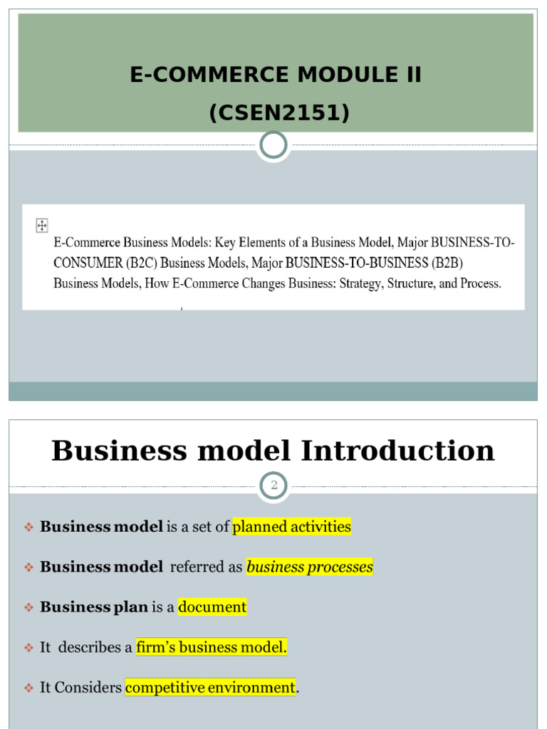 E Commerce Module 2 | PDF | Business Model | E Commerce