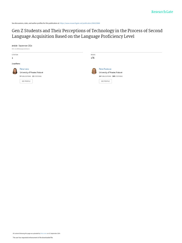 Gen Z Students and Their Perceptions of Technology in The Process of Second Language Acquisition ...