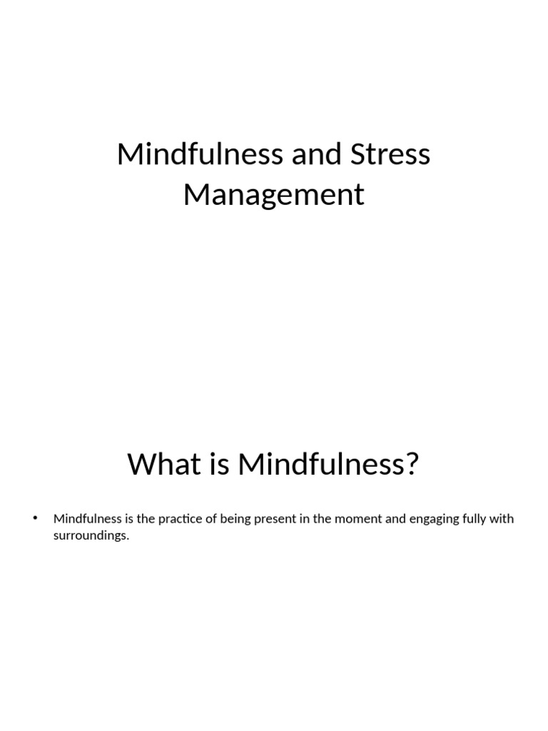 Mindfulness for Stress Relief | PDF | Self-Improvement