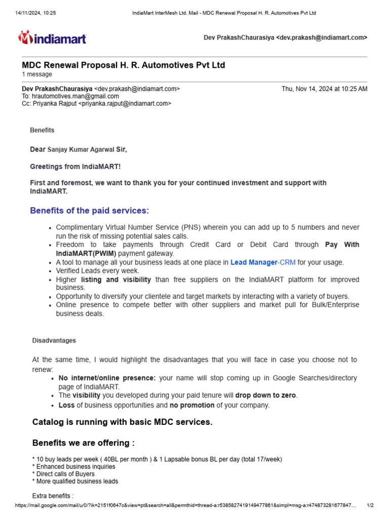 MDC Renewal Proposal for H.R. Automotives | PDF | Banking | Financial Services