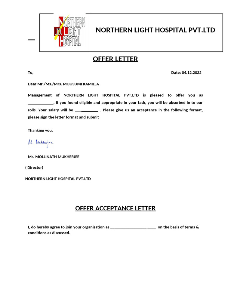 Offer Letter | PDF