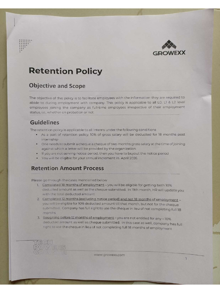 Retention Policy | PDF