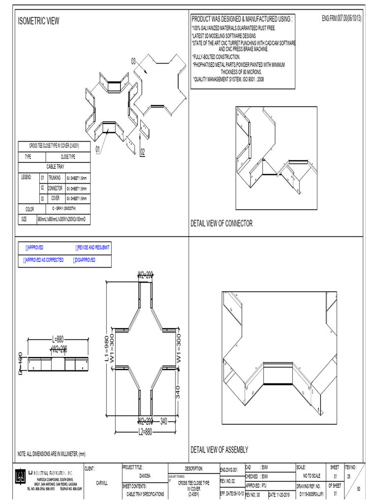 25 - CROSS TEE ELBOW CLOSED TYPE WITH COVER (300mmW1X200mmW2X100mmD) (2 ...