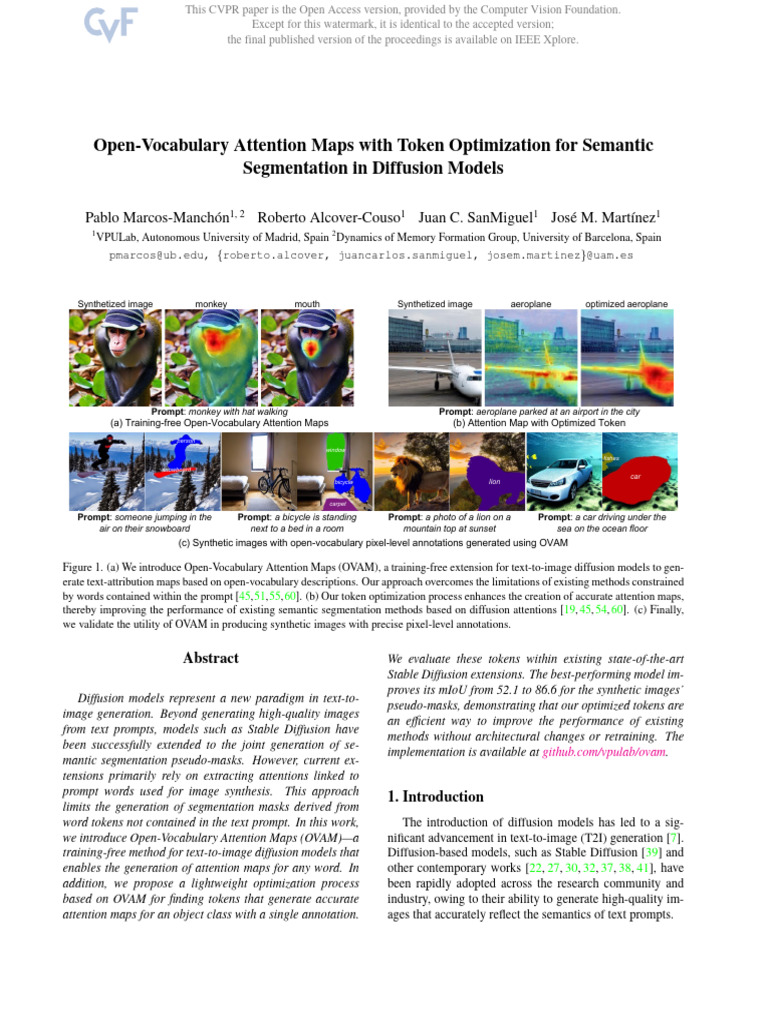 Open-Vocabulary Attention Maps With Token Optimization For Semantic | PDF | Image Segmentation ...
