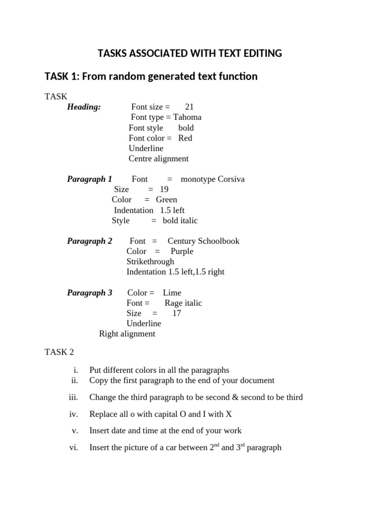 MS WORD TEXT EDITING | PDF | Paragraph | Typefaces