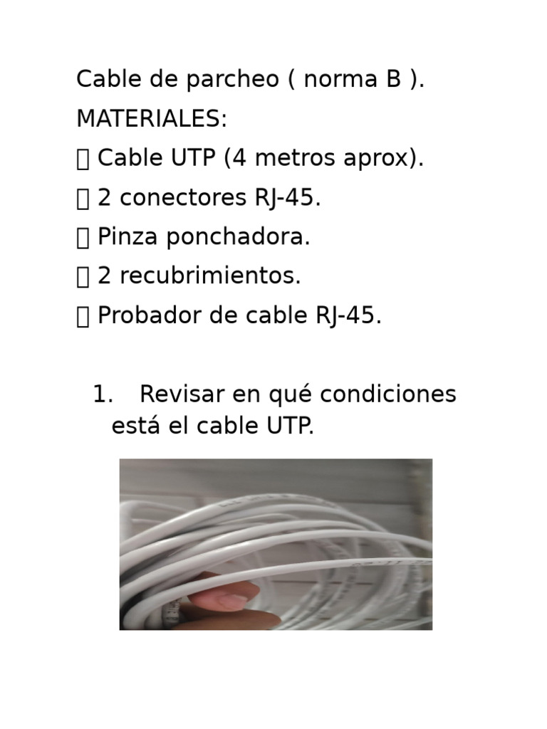 Guía de Cableado UTP Norma B | PDF