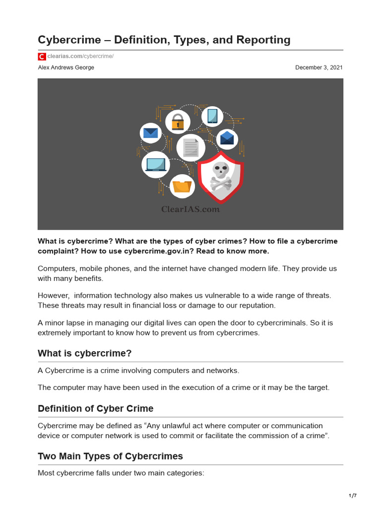 Cybercrime: Types and Reporting Guide | PDF | Cybercrime | Phishing