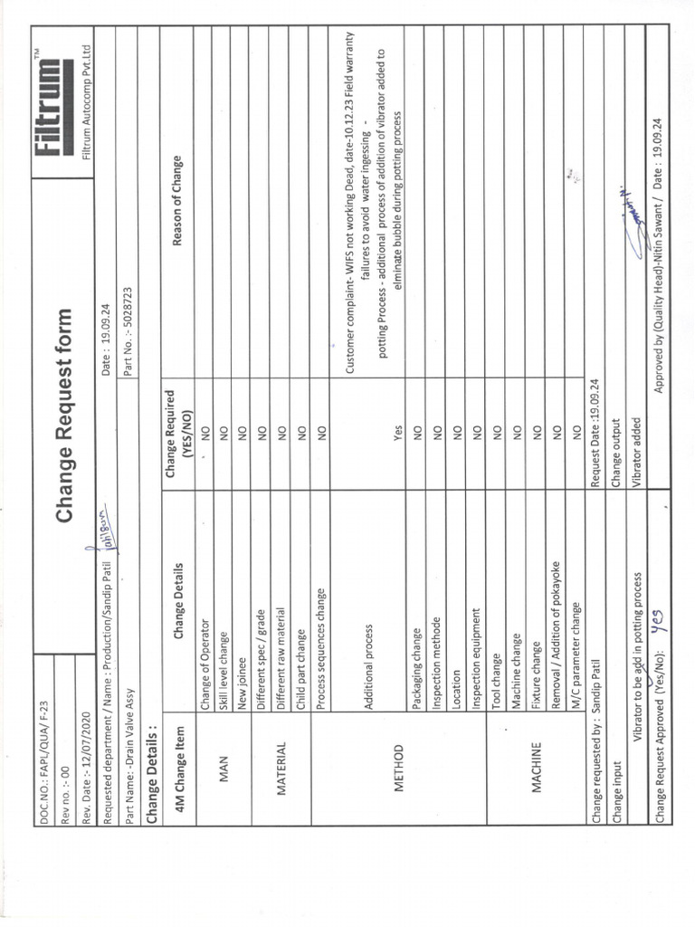 3.change Request Form | PDF