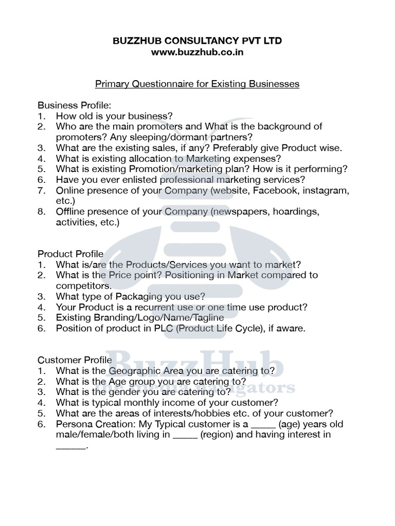First Questionnaire | PDF | Marketing | Promotion And Marketing ...