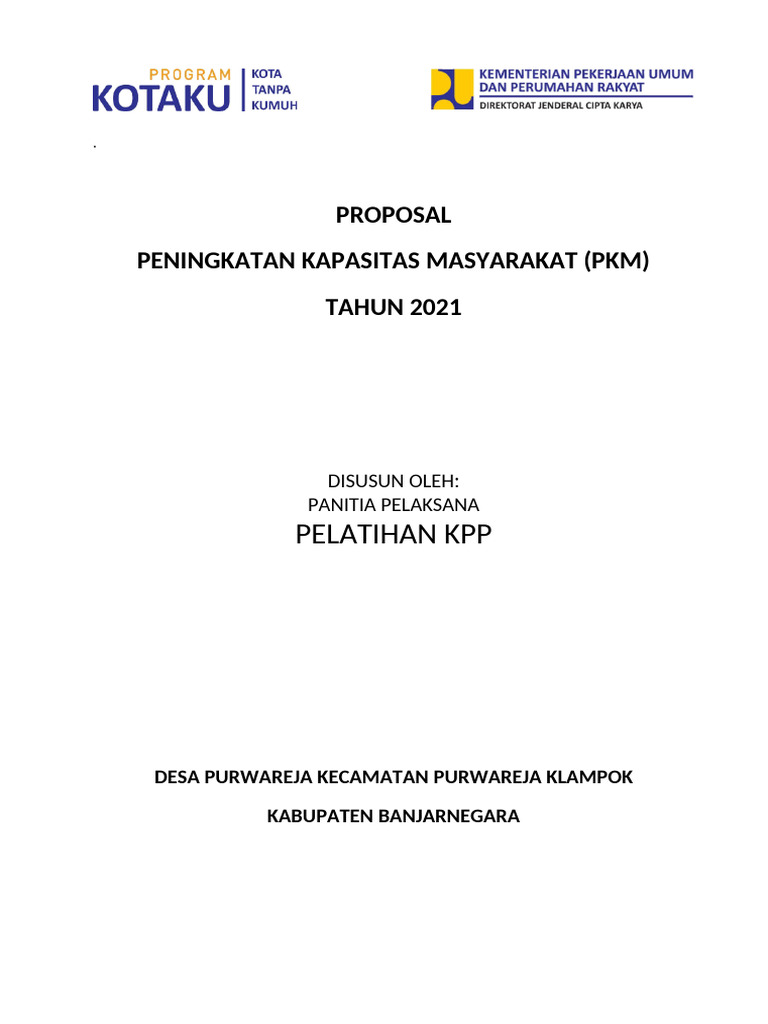 PROPOSAL Pelatihan KPP 2021 | PDF