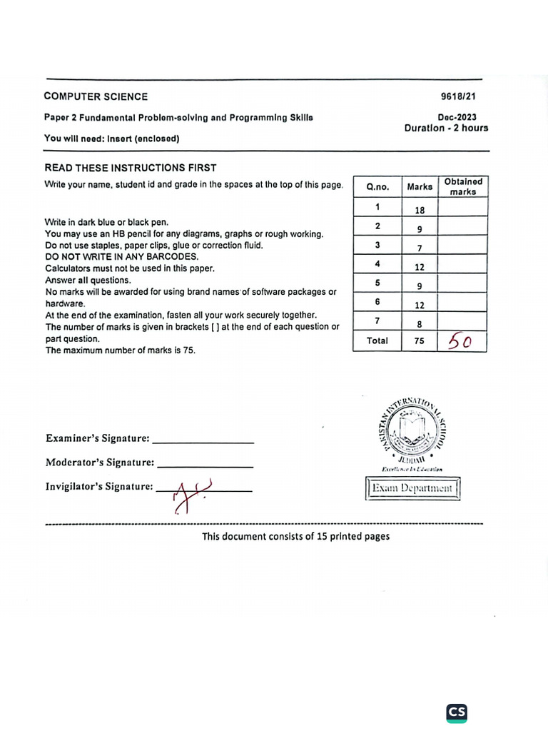 Computer Science P2 | PDF