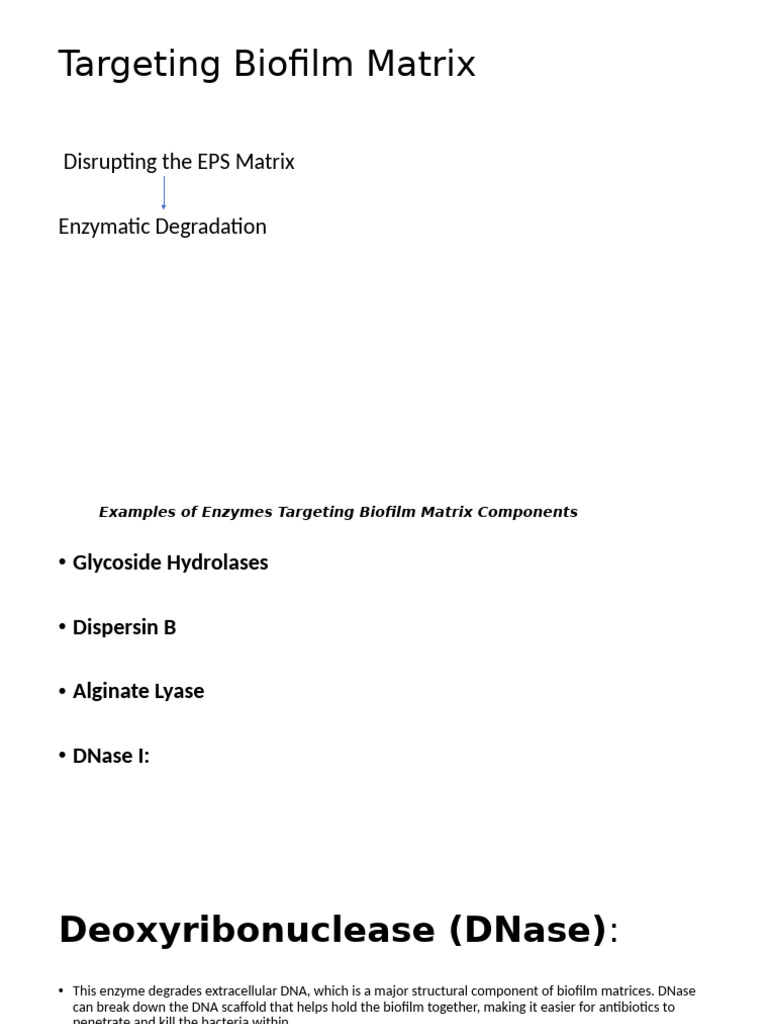 Targeting Biofilm Matrix | PDF | Biofilm | Dna