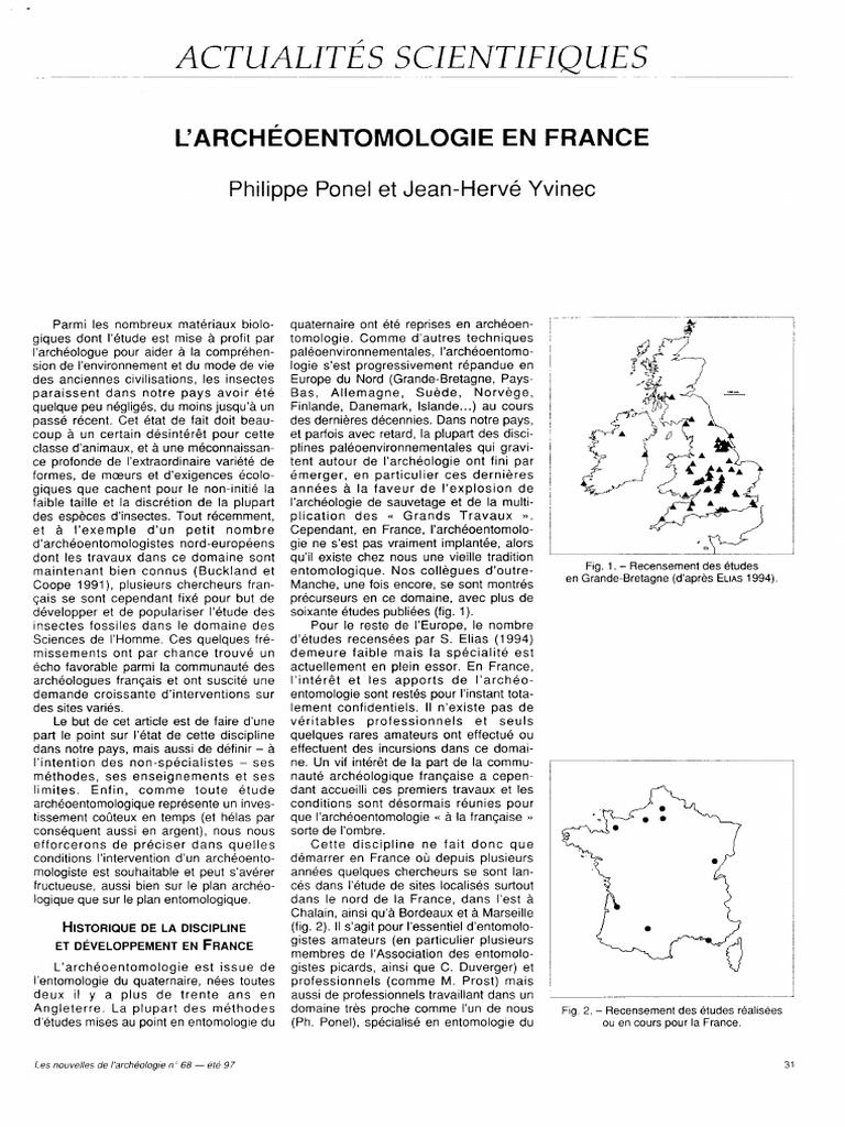 1997 PONEL YVINEC Archeoentomologie en France | PDF | Ciências Sociais ...