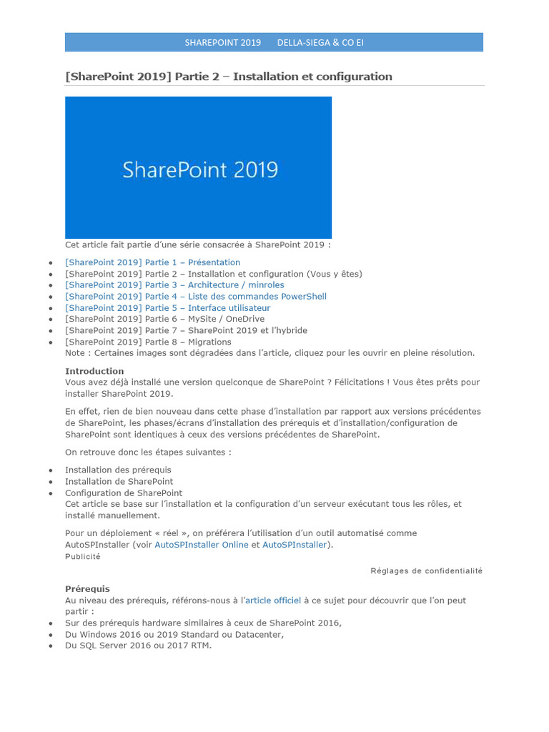 Installation et configuration de SharePoint 2019 | PDF | Microsoft SQL ...