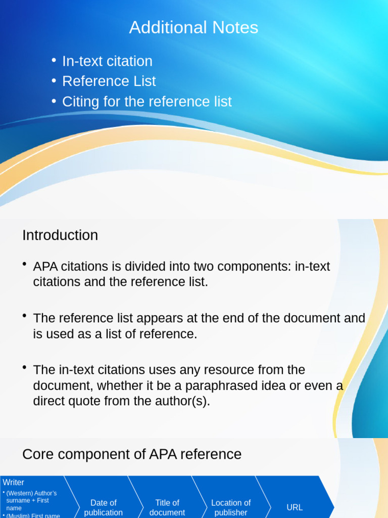 Additional Notes Reference List | PDF | Apa Style | Citation