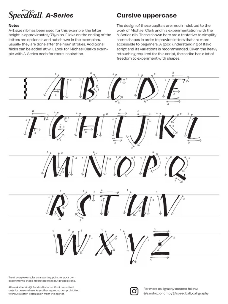 Beginner's Guide to Cursive Capitals | PDF | Graphemes | Printing