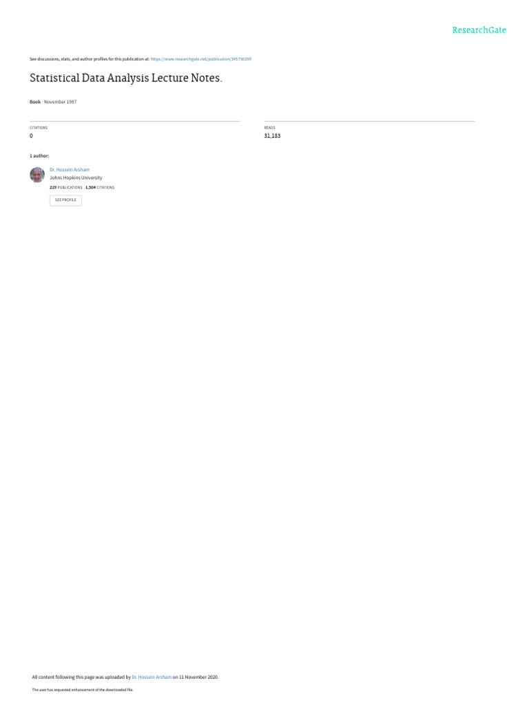 Statistics Lecture Notes Pdf Statistics Level Of Measurement 2618