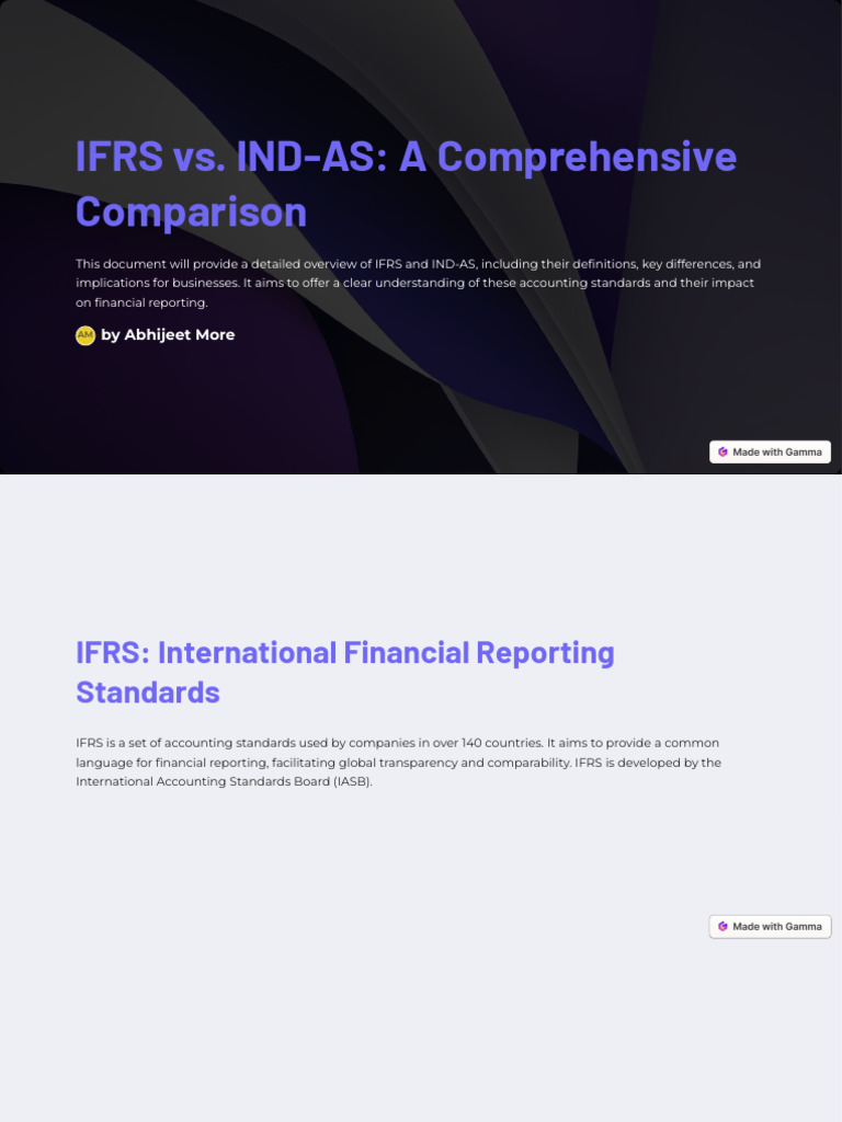 IFRS Vs IND As A Comprehensive Comparison | PDF | International ...