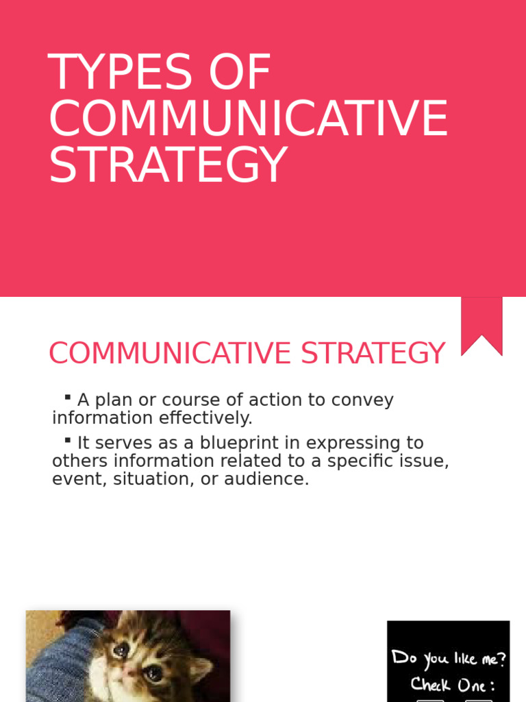 LESSON 10. Types of Communicative Strategy | PDF | Conversation ...