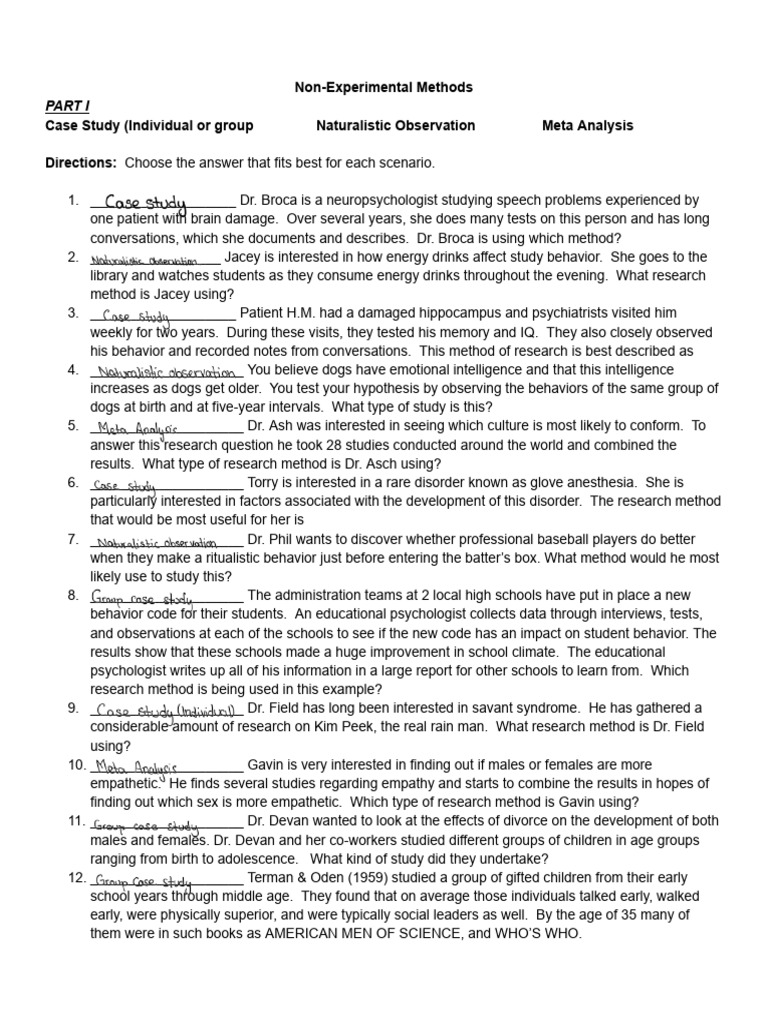 Non-Experimental Methods Formative | PDF | Educational Psychology | Empathy