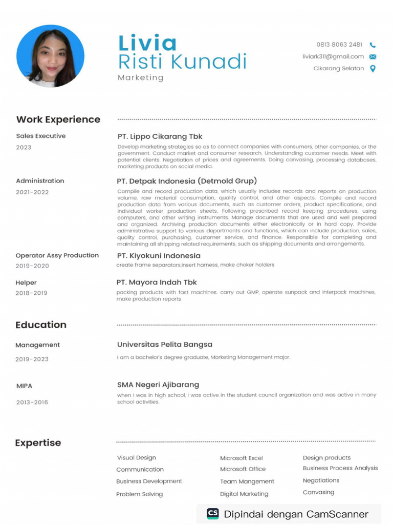 CV Livia RK Terbaru | PDF