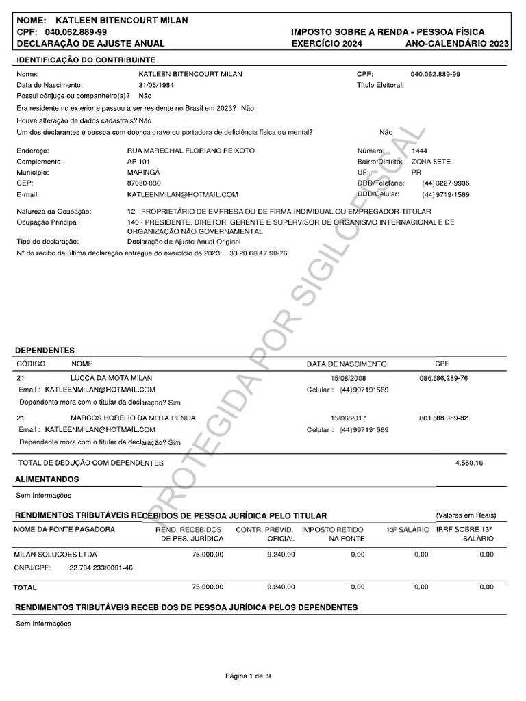 Declaracao Katleen | PDF