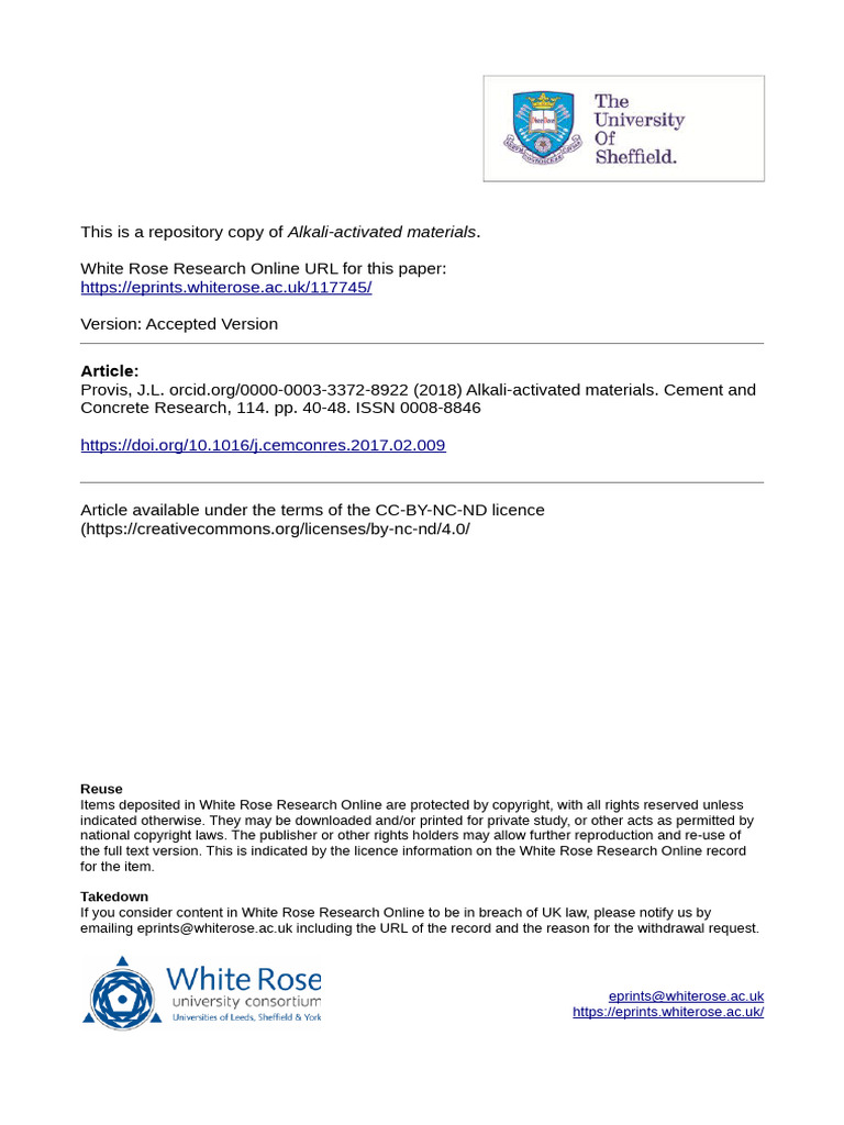 AAMs Chapter Revised For CCR Submission - Revised After Review - For WRRO | PDF | Concrete | Cement