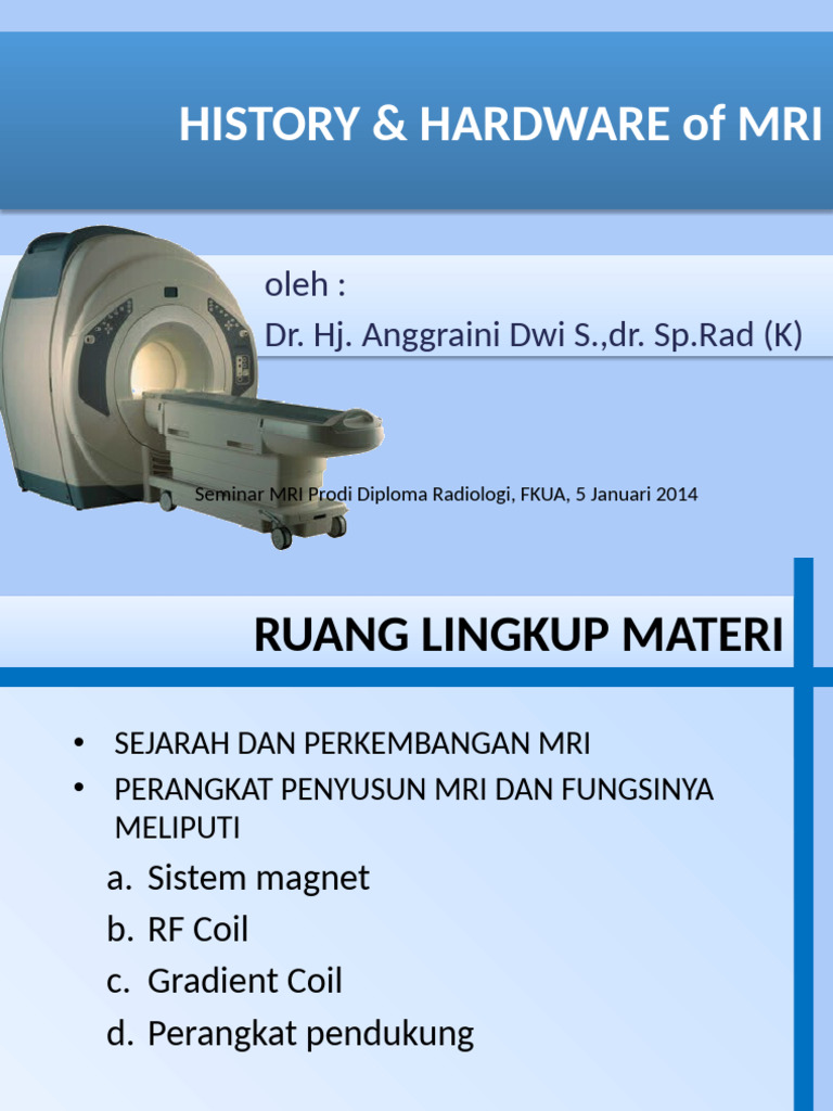 Sejarah & Komponen MRI | PDF