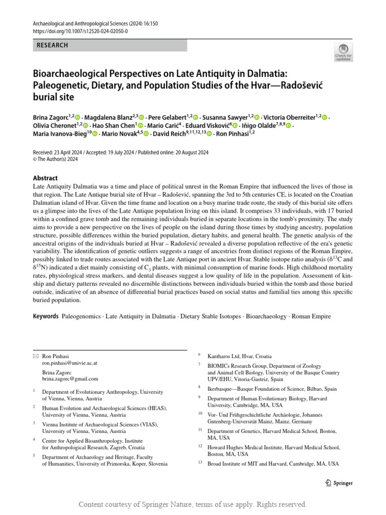 Bioarchaeological Perspectives On Late Antiquity I | PDF | Social ...