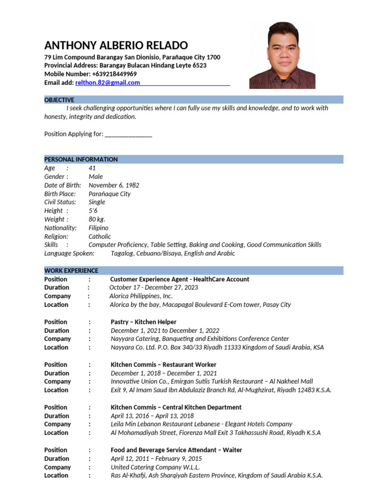 Anthony Resume 2024 1 1 1 | PDF
