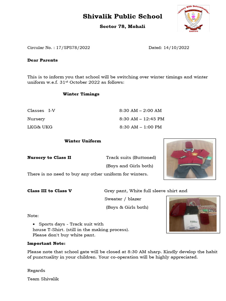 Timing & Uniform Circular | PDF