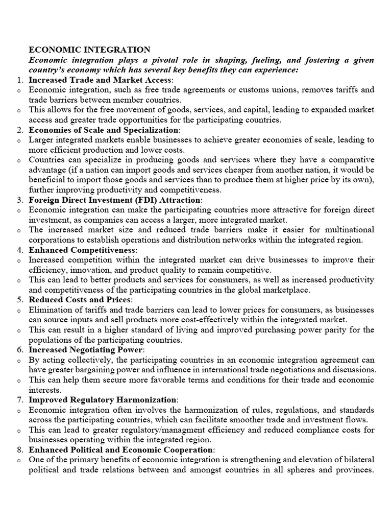ECONOMIC-INTEGRATION | PDF | Interest Rates | Monetary Policy