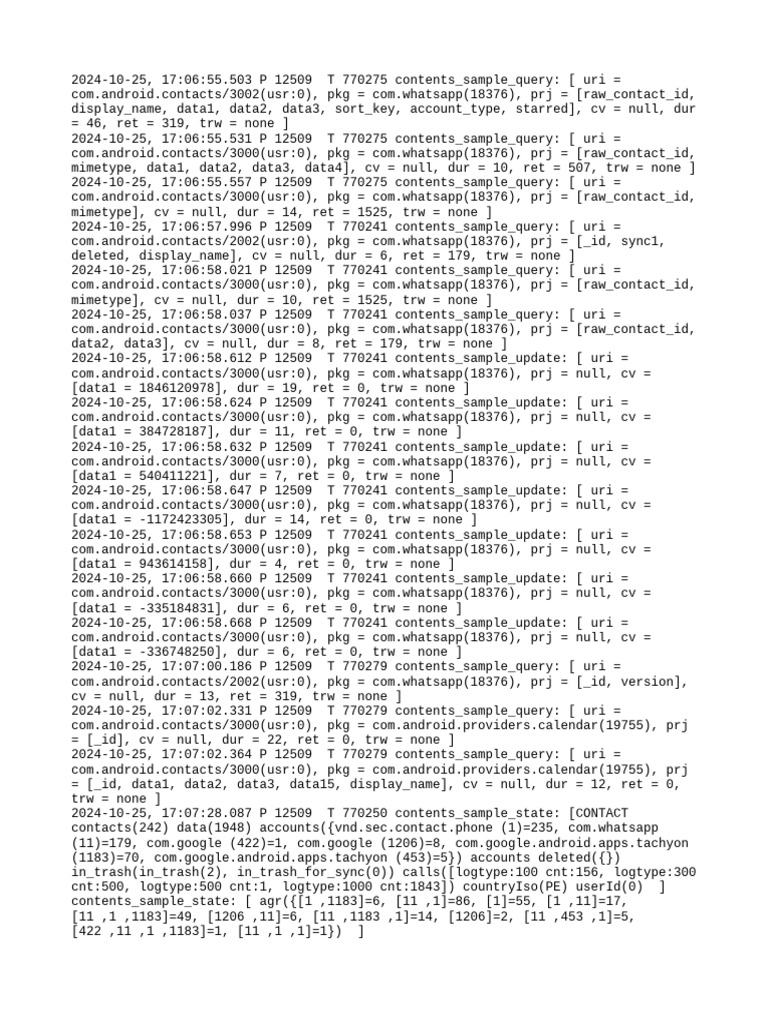 WhatsApp Contacts Query Log Analysis | PDF
