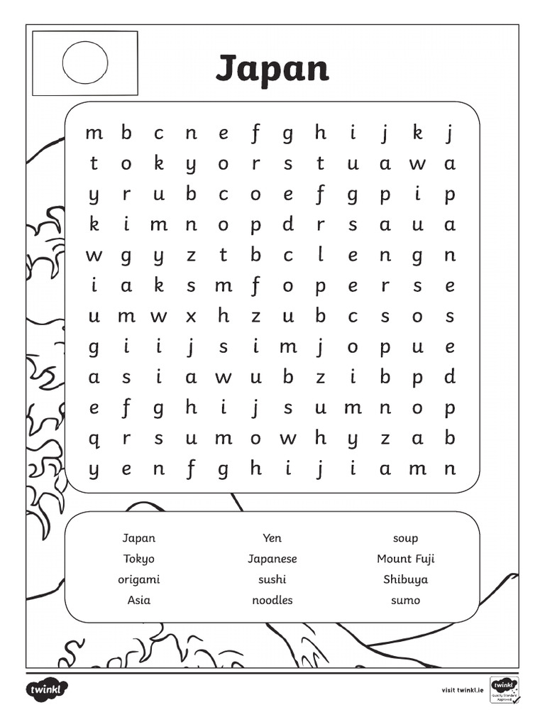 Japan Wordsearch | PDF