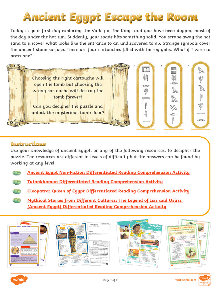 Ancient Egypt Escape The Room | PDF | Ancient Egypt | Cleopatra