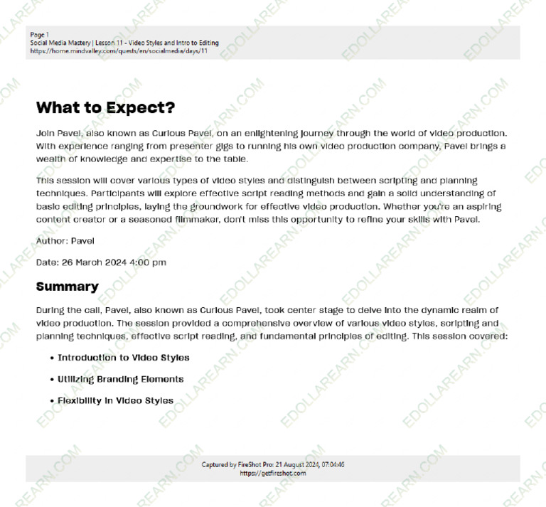 11-Video Styles and Intro To Editing | PDF | Art