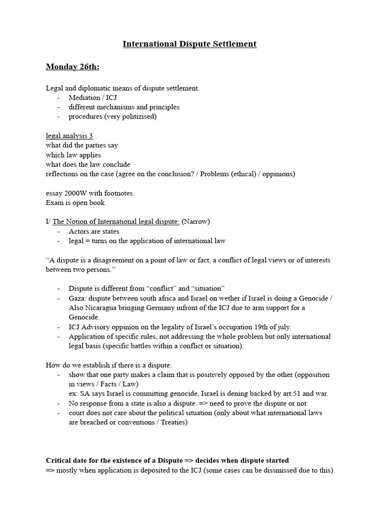 International Dispute Settlement Mechanisms | PDF | World Trade ...