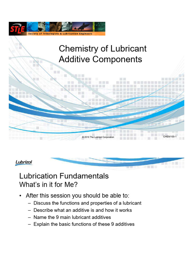 Chemistry of Lubricant Additive Components | PDF | Detergent | Wear