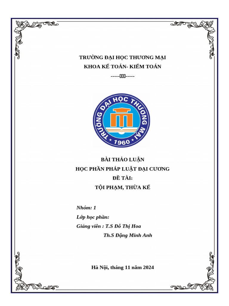 Bài thảo luận pldc nhóm 1 | PDF