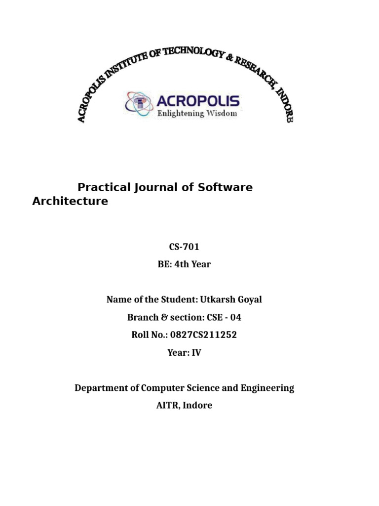 Utkarsh Software Architecture | PDF | Databases | Information Technology