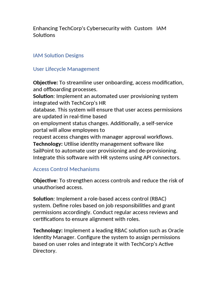 IAM Solution Designs User Lifecycle Management | PDF