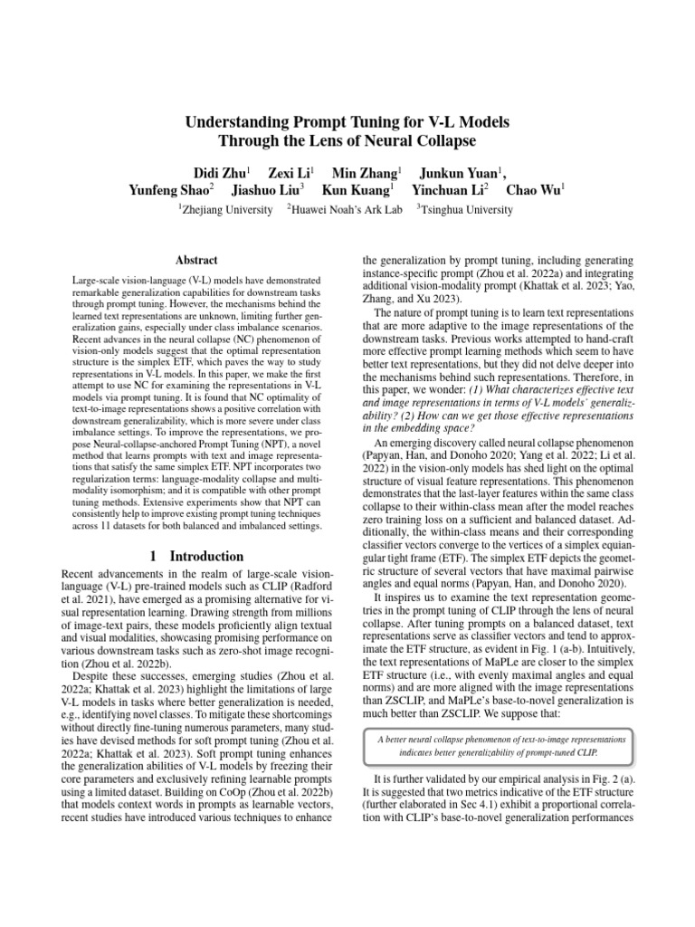 Understanding Prompt Tuning For V-L Models Through The Lens of Neural ...