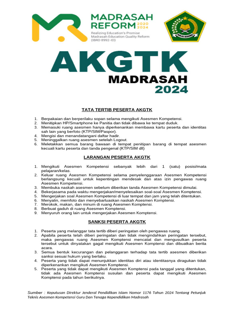 Tata Tertib dan Sanksi AKGTK 2024 | PDF