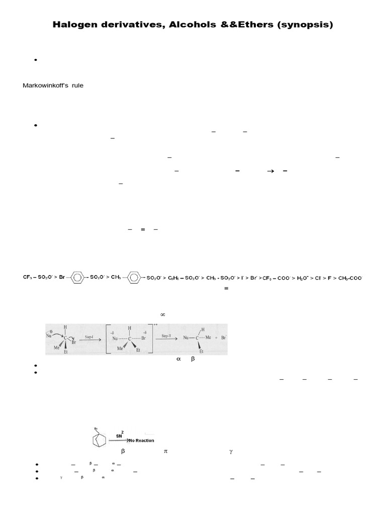 Halogen Compounds Alcohols and Ethers (Hints) | PDF | Ether | Alkene
