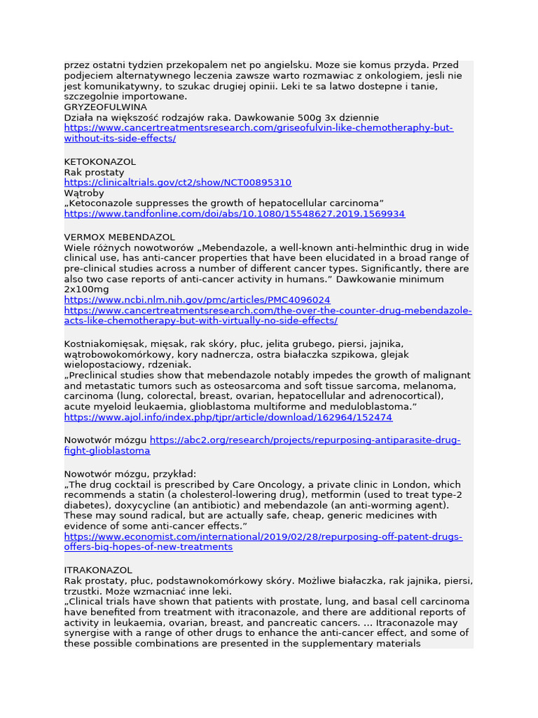 Leki Na Raa Przeciwgrzybicze | PDF | Cancer | Chemotherapy