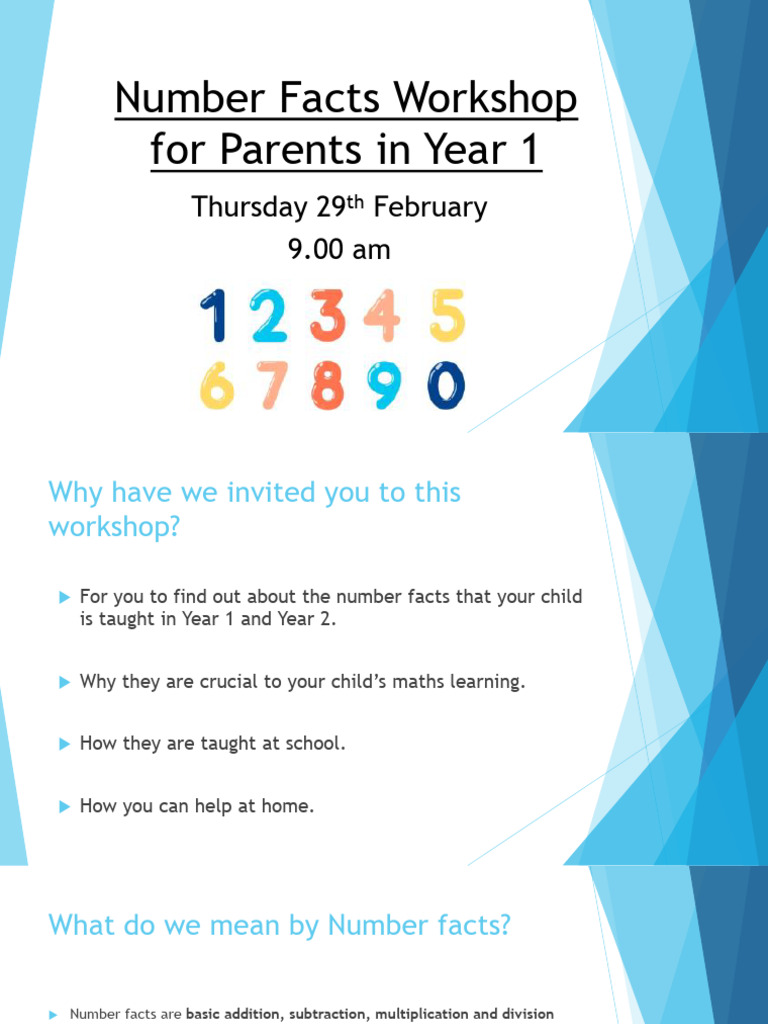 Number Facts Workshop For Parents | PDF | Multiplication | Mathematics